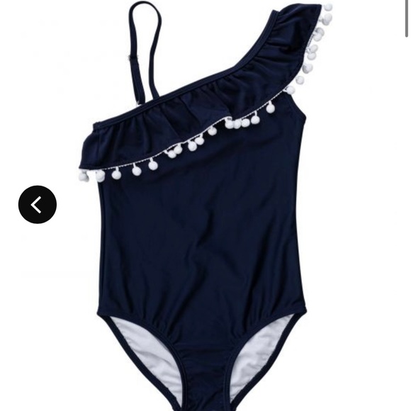 Snapper Rock | Swim | Snapper Rock Navy White Pom Pom Uv Swim Suit 7 8 ...